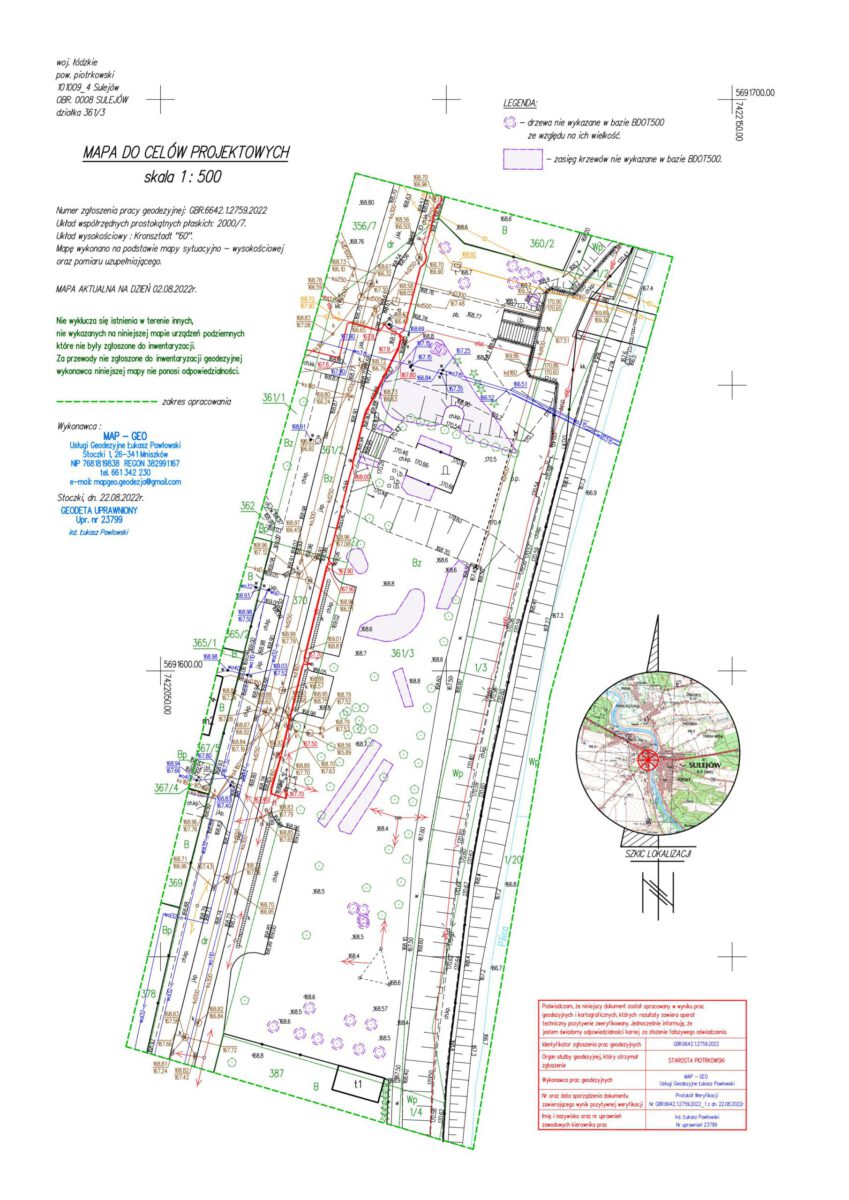 Mapa do celów projektowych | MAP-GEO inż. Łukasz Pawłowski